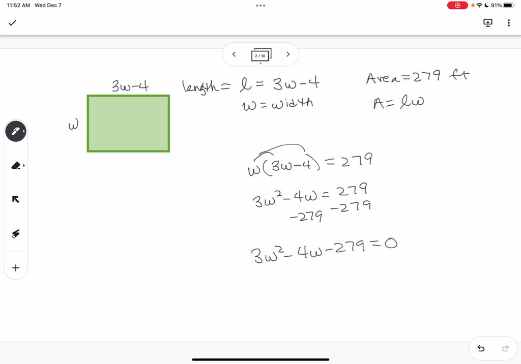 SOLVED: The length of a rectangular lot is 4 feet less than 3 times its ...