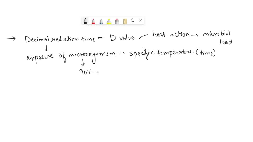 SOLVED: The D value is:a) The time taken at a fixed temperature to ...