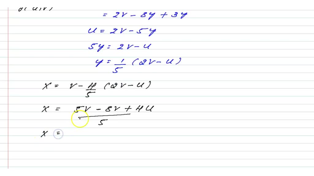 SOLVED: Consider the transformation x = u^2v^2 and y = u^3 + v^3. (a) Find out where the ...