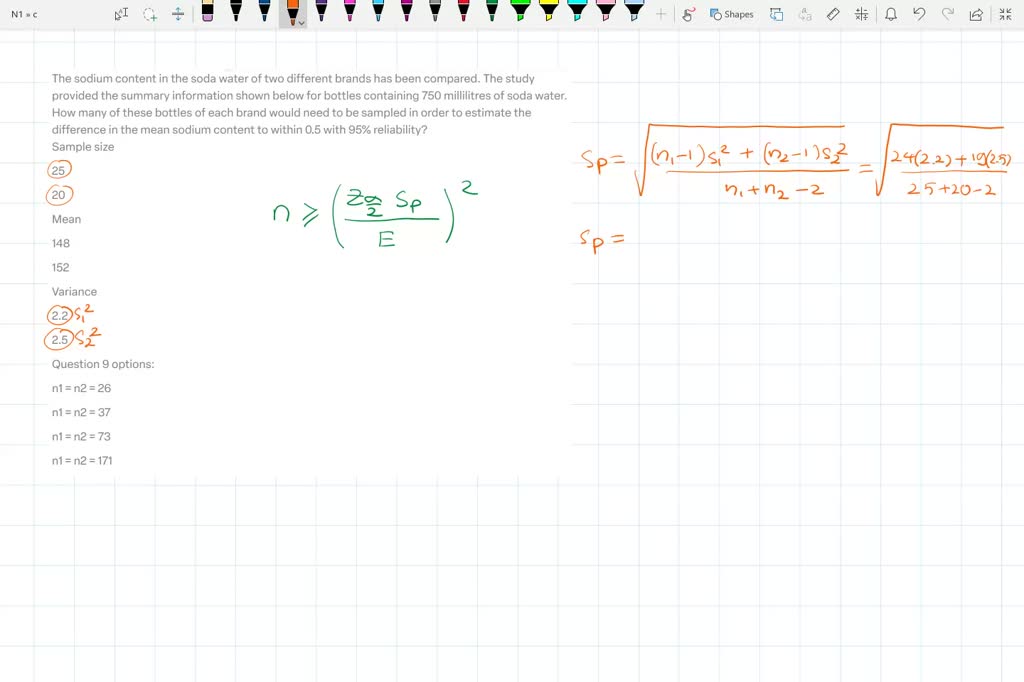 SOLVED: The sodium content in the soda water of two different brands ...