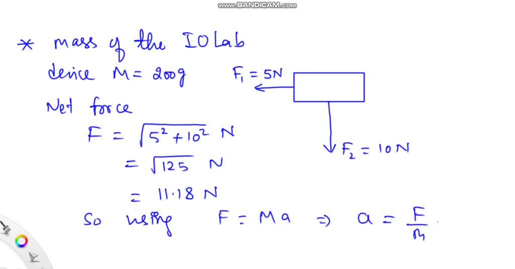 SOLVED: You tie two strings to the force sensor on your IOLab device ...