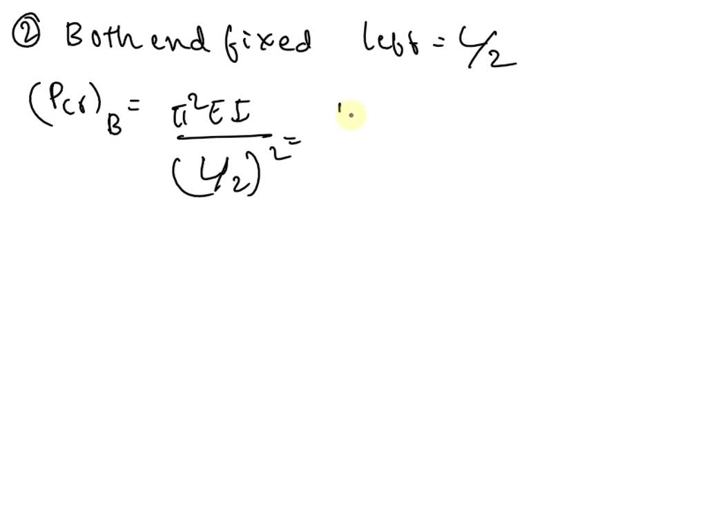 SOLVED: Euler’s buckling formula can be expressed as Pcr = π2EI(KL)2 ...