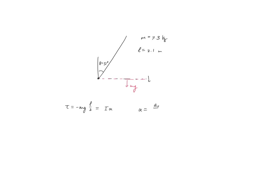 SOLVED: 5) An uniform rod of length 2.1m and mass 7.3kg is pivoted ...