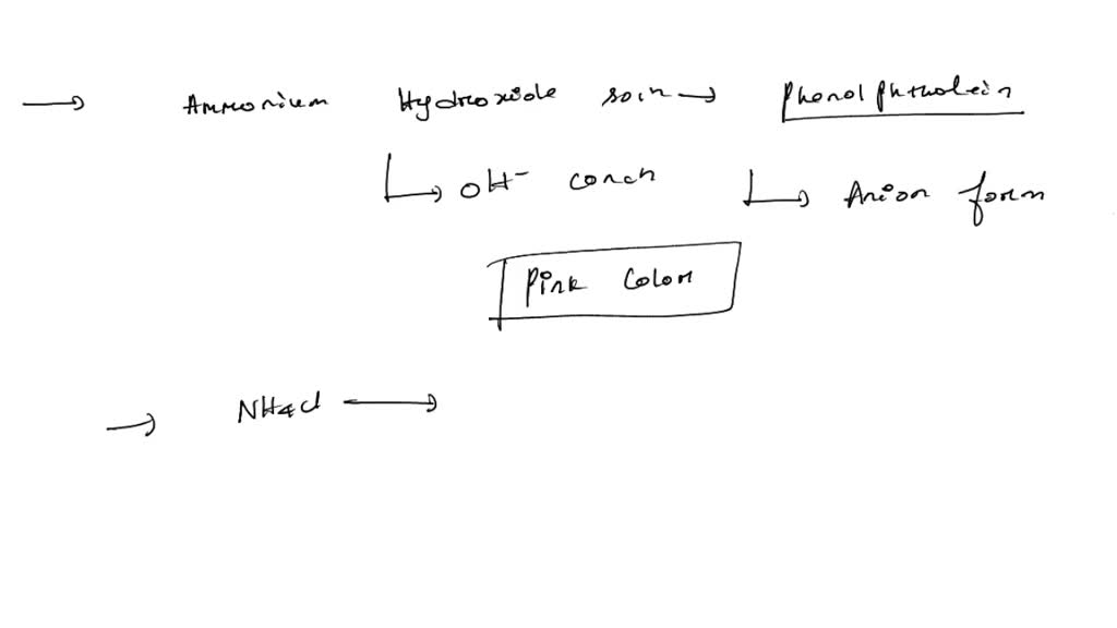 SOLVED: Texts: NH3 + phenolphthalein + NH4Cl Stressor Observations ...
