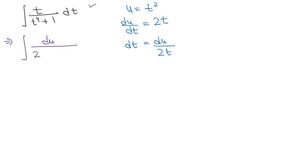 SOLVED: Find the indefinite integral. (Use C for the constant of integration:) dt t4 +1