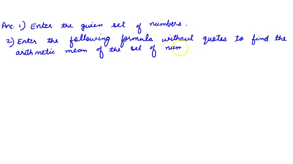 SOLVED If Given The Following Data Set What Would You Need To Type In