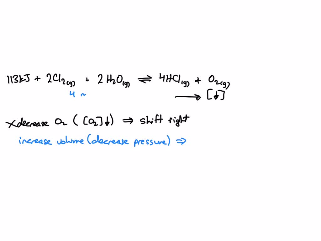 SOLVED: Consider the reaction shown below: 2 Cl2(g) + 2 H2O(g) 4 HCl(g ...