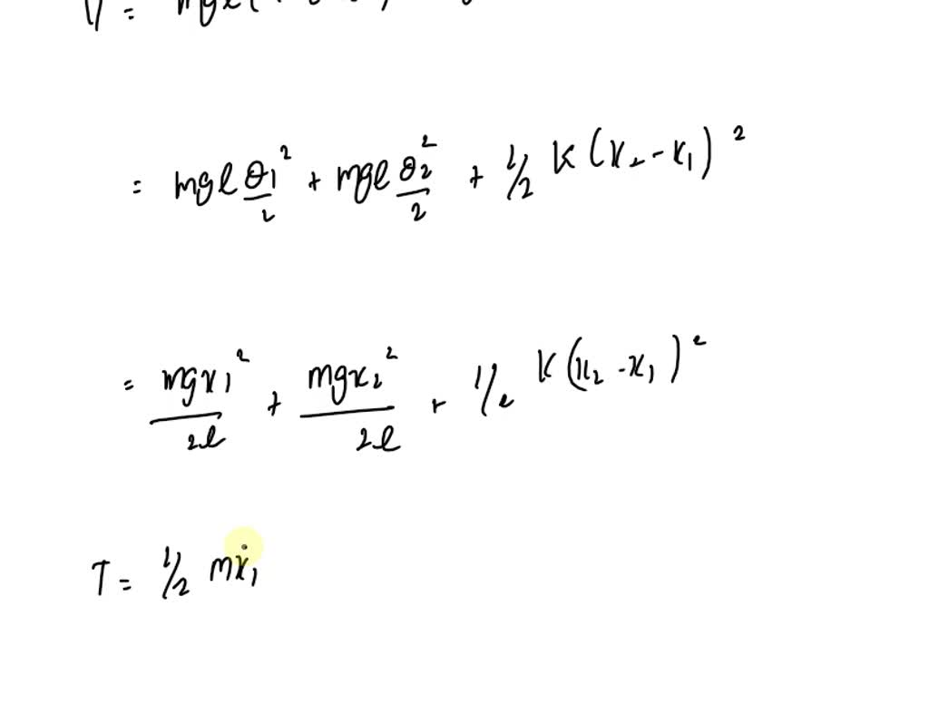 SOLVED: Question 2 In the system shown in Figure 2, determine the equations of motion by using ...
