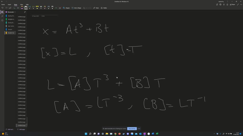 Solved Assume The Equation X At 2 Bt Describes The Motion Of A