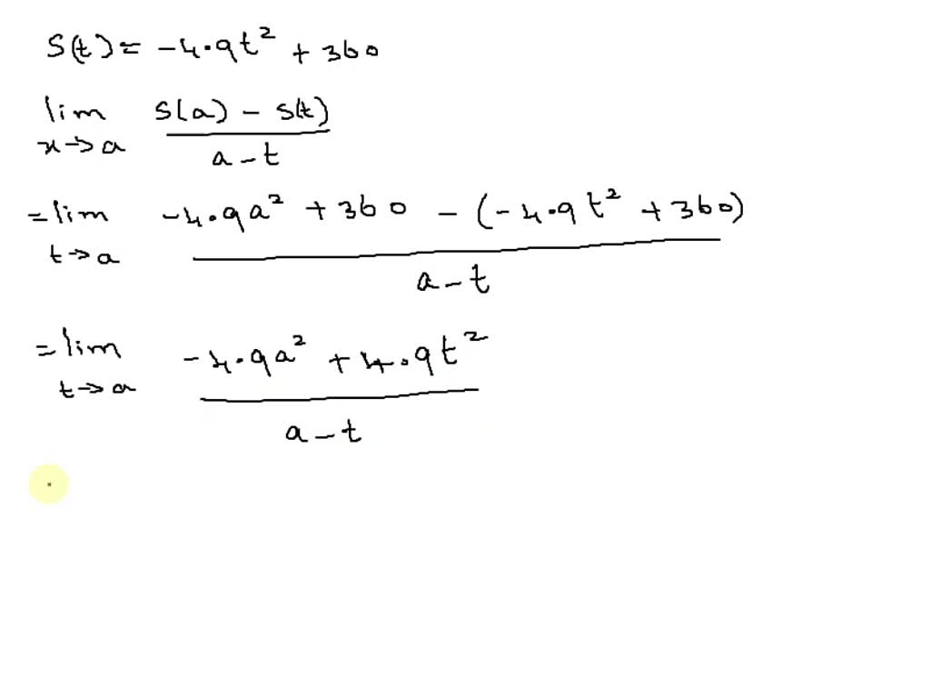 Solved For This Exercise Use The Position Function S T 4 9t 2