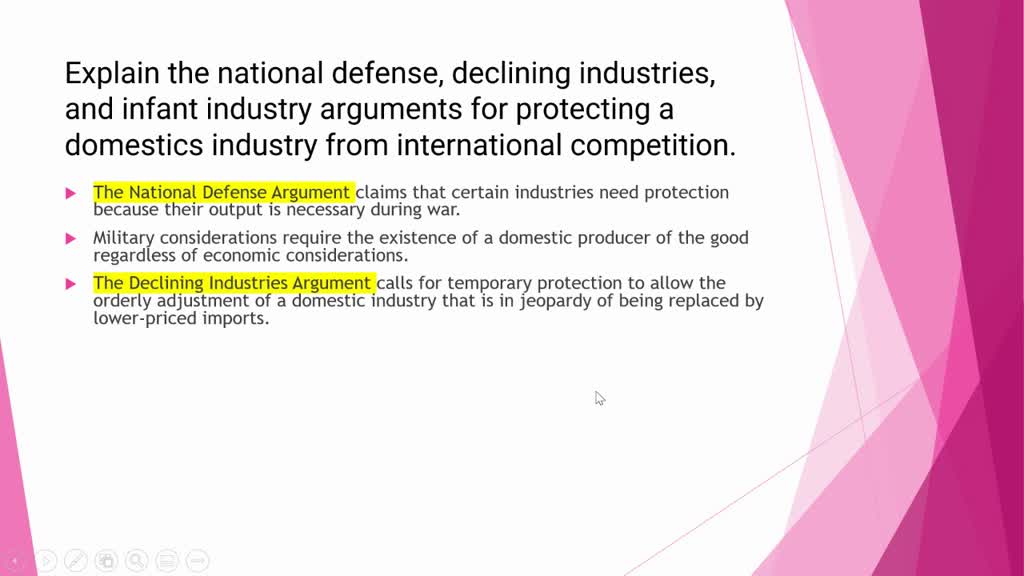 SOLVED: Is import quota protecting a domestic infant industry in a ...