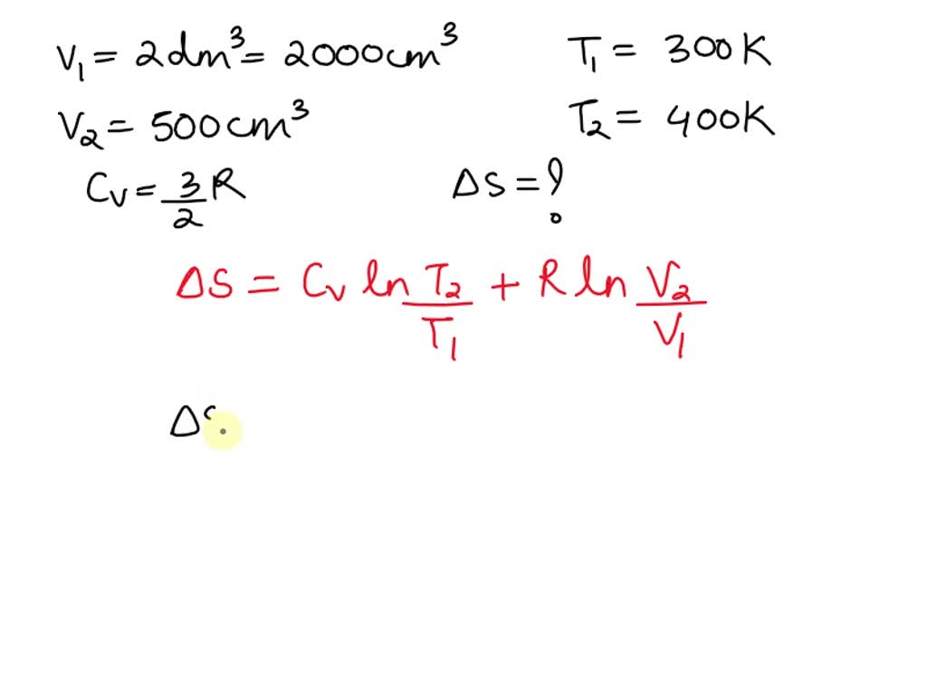 SOLVED: Calculate the change in molar entropy when a sample of argon is compressed from 2.0 dm^3 ...