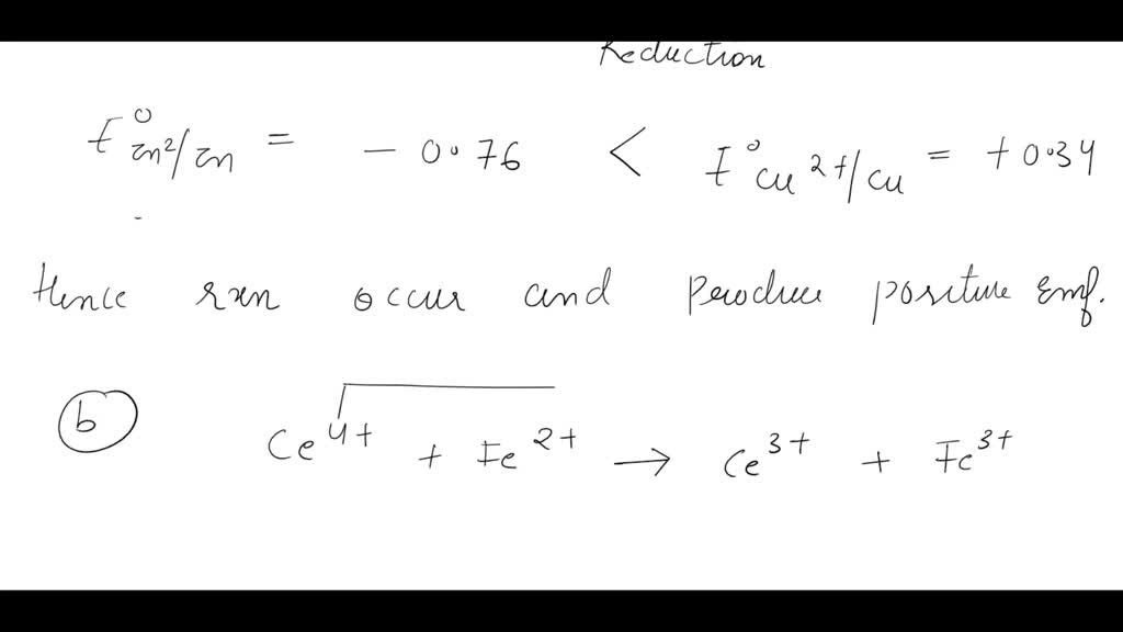 SOLVED: Devise electrochemical cells in which the following overall reactions can occur: a) Zn(s ...