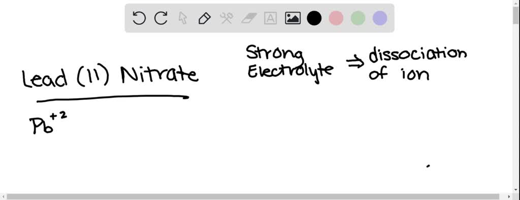 SOLVED: The compound lead(II) nitrate is a strong electrolyte. Write ...