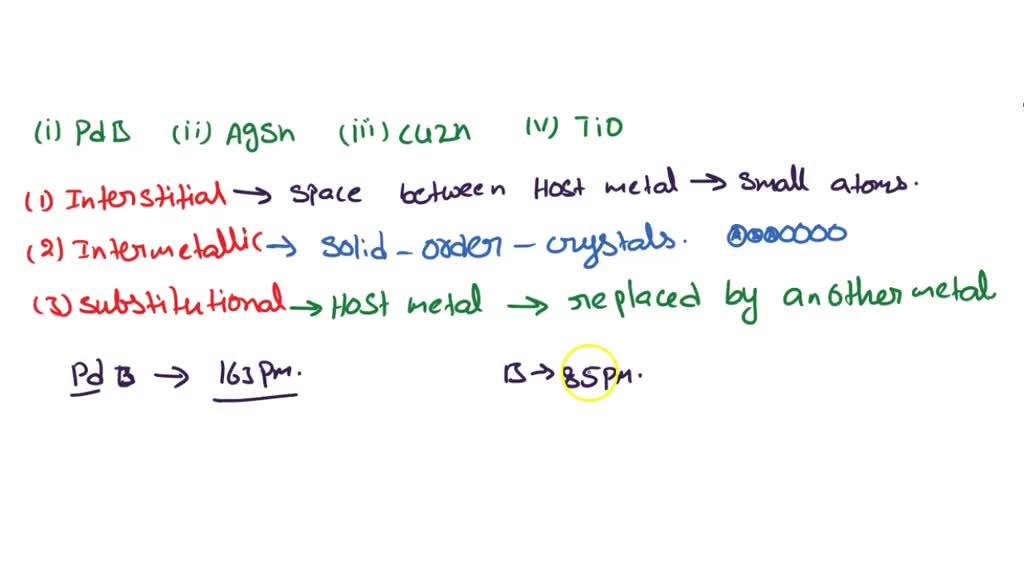 Classify the following compounds as substitutional, interstitial, or ...