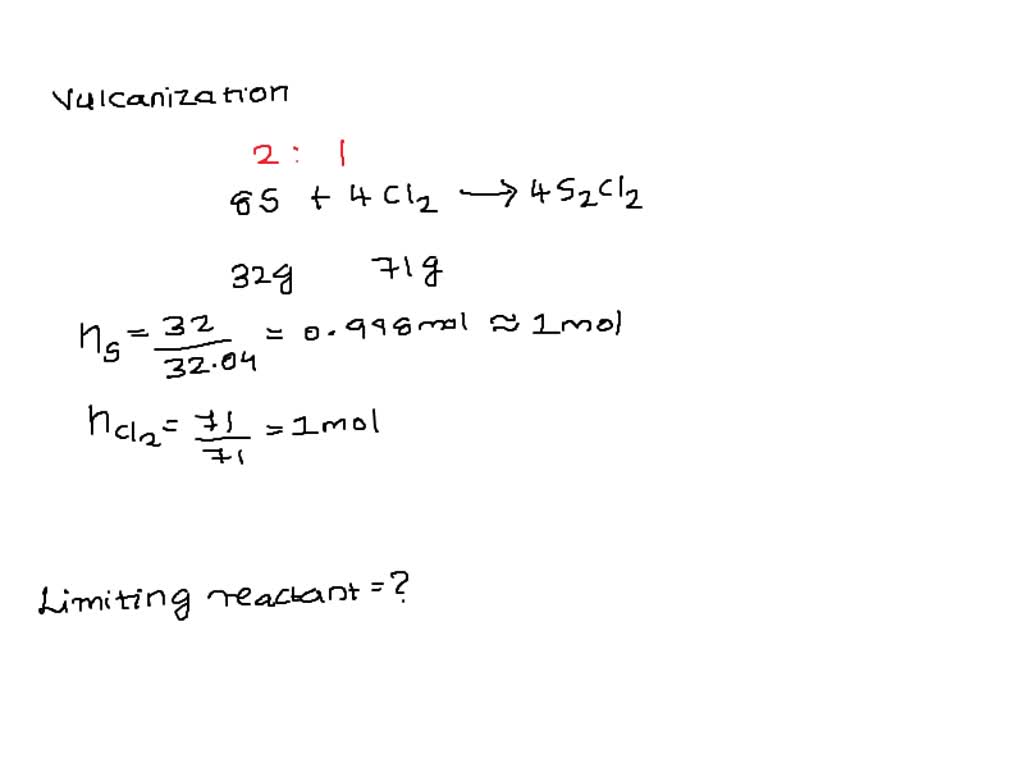 SOLVED: Disulfur dichloride, S2Cl2, is used during the vulcanization of ...