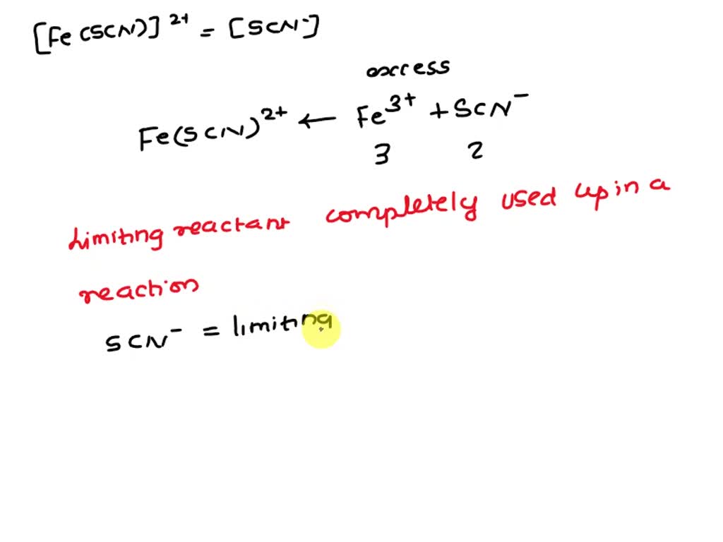 SOLVED: In the data analysis; vou will assume the concentration of [Fe ...