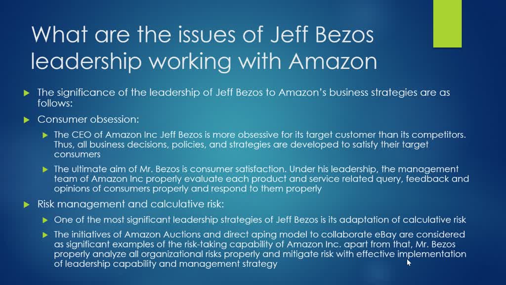 SOLVED: What is Amazon leadership and management, as well as their ...