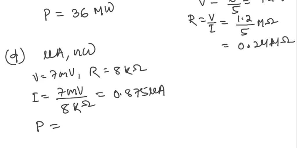 Part A - Calculation of the proper units for voltage, current ...