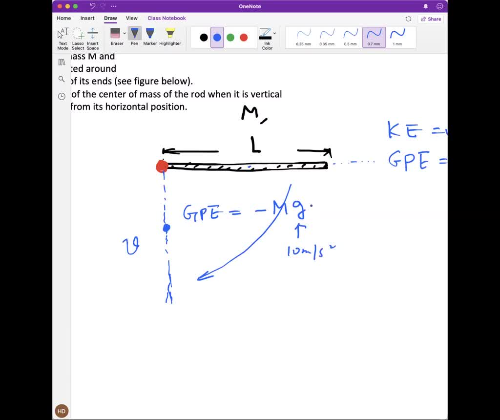SOLVED: A rigid rod of mass M and length L is pivoted around point P at ...