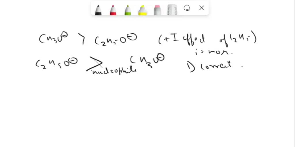 SOLVED: Order of nucleophilicity is A. CH3O^-