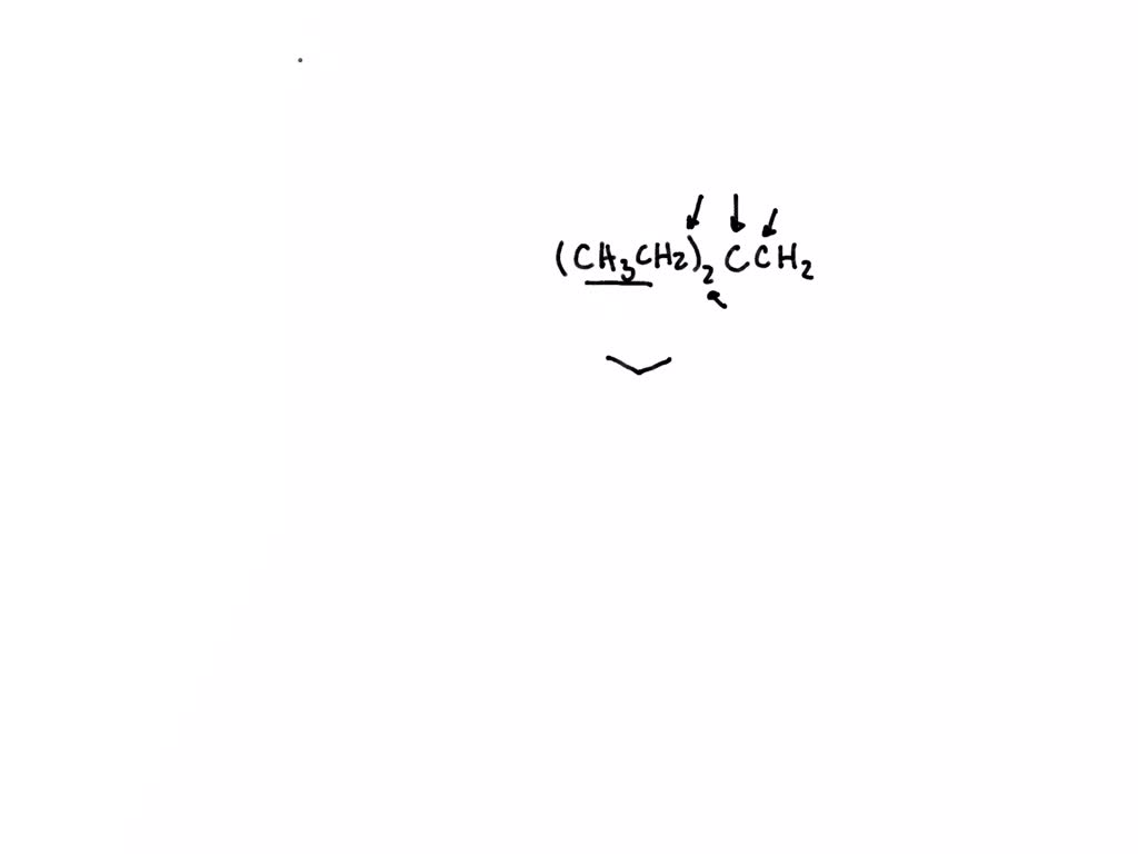 SOLVED: Draw the correct bond-line structure for the following compound: (CH3CH2)2CCH2