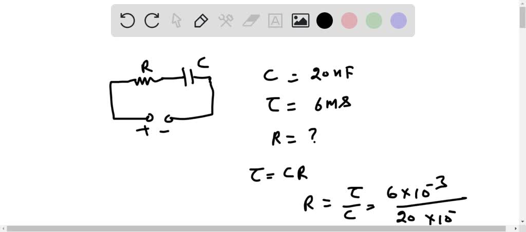 SOLVED: In an RC-circut, the capacitance is 20 nF and the time constant for charging the ...