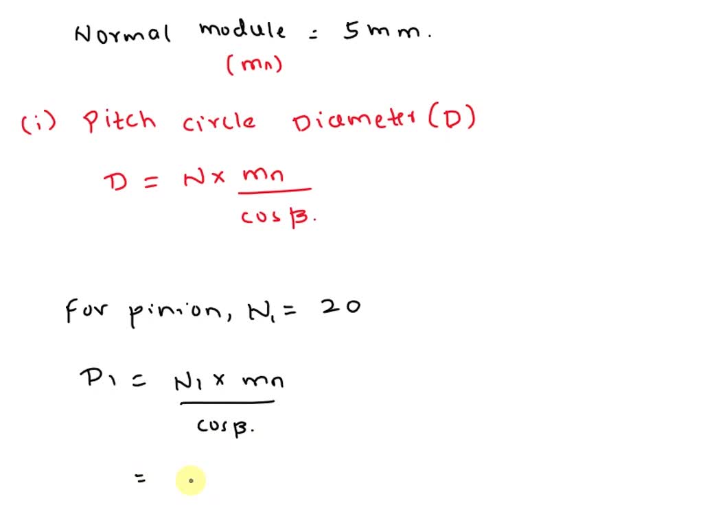 SOLVED A Pair Of Standard Spur Involute Gears Have The Numbers Of 