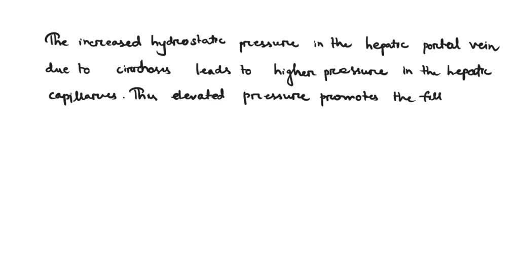 SOLVED: Cirrhosis leads to scarring and increased hydrostatic pressure ...