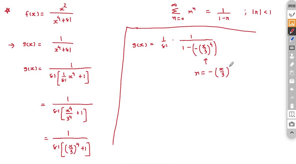 SOLVED: Find a power series representation for the function. (Give your ...
