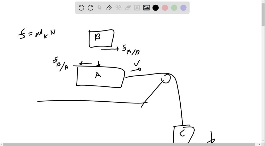 SOLVED: Clicker Q: B Blocks A and C are connected by a string as shown: When released, block A ...