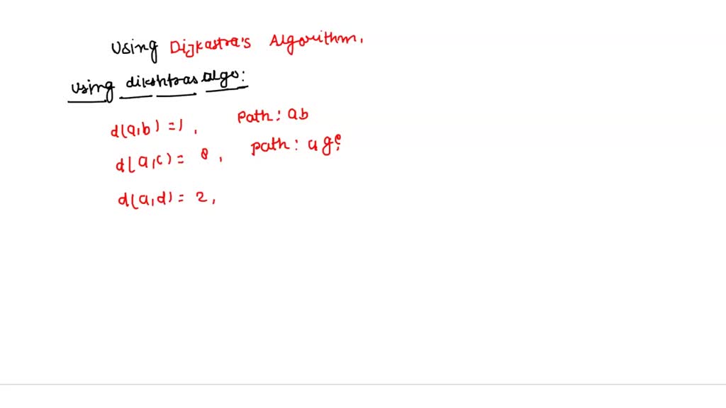 Solved 11 Use Dijkstras Algorithm To Find The Distance From A To