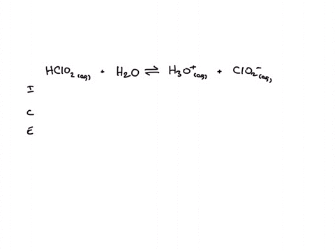 A solution is made by dissolving 0050 mol hclo2 in 100 l...