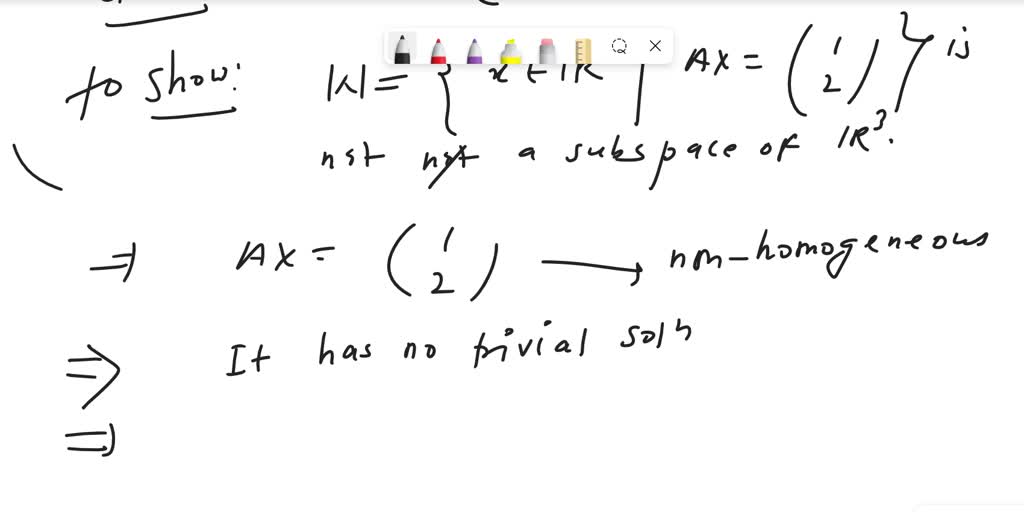 SOLVED: Exercise 3. Use the subspace criteria to prove that the null ...