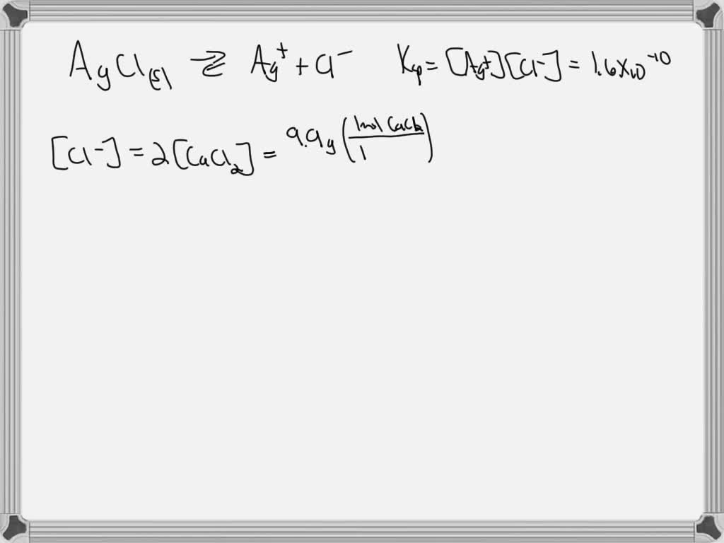 SOLVED: Calculate the molar solubility of AgCl in a 1.00-L solution ...