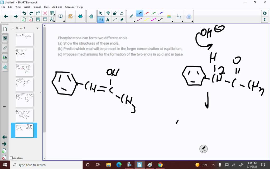 SOLVED: Phenylacetone can form two different enols. (a) Show the ...