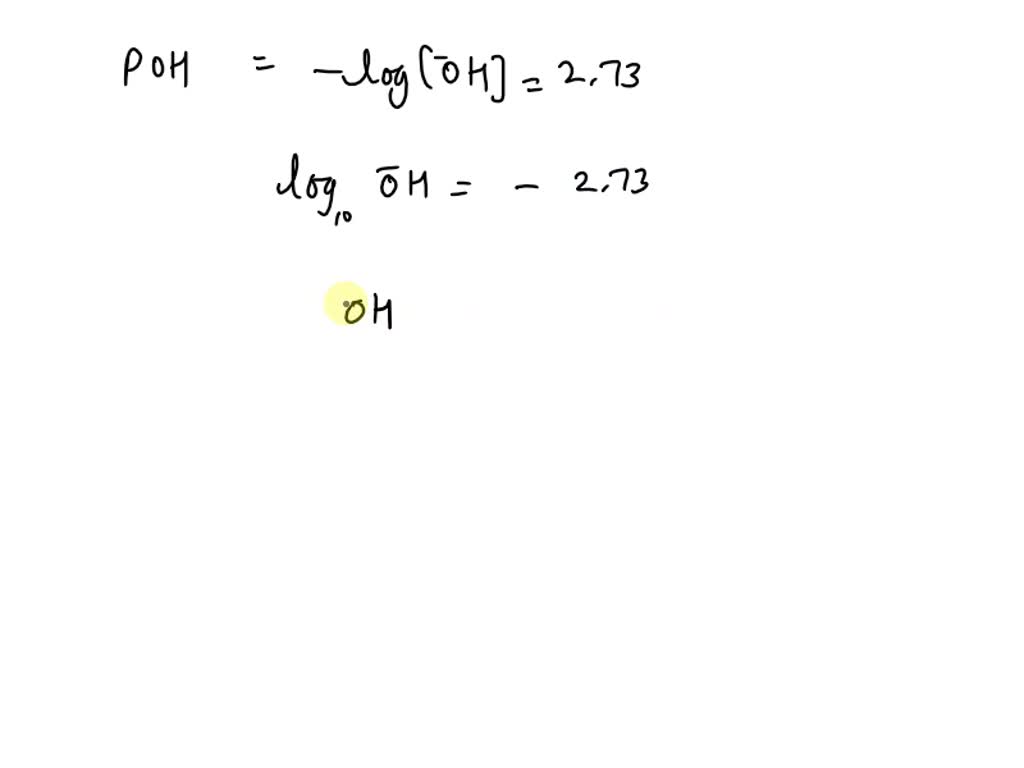 SOLVED: An aqueous solution of 0.20 M ammonia (NH3) has a pOH of 2.73. Determine the base ...