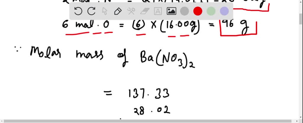 SOLVED: What is the mass of one mole of Ba(NO3)2 (barium nitrate)?