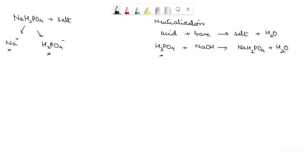 SOLVED: Identify the parent acid and base that would produce a NaH2PO4 ...