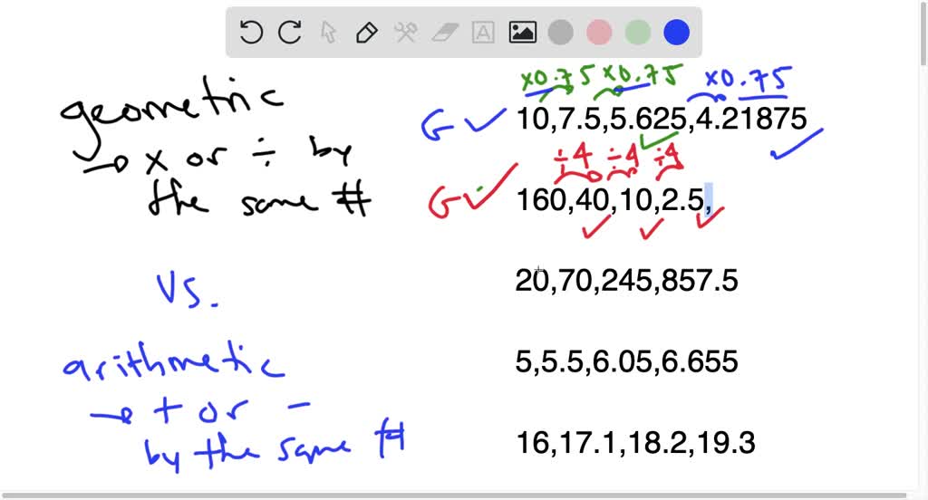 SOLVED Which Sequences Are Geometric Check All That Apply 10 7 5 5 