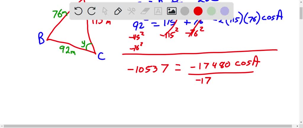 SOLVED: A triangular parcel of land has 115 meters of frontage, and the ...