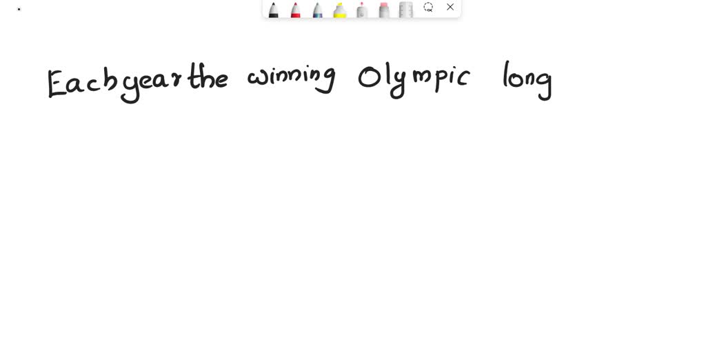 SOLVED: the following scatterplot shows the winning long jump and high ...