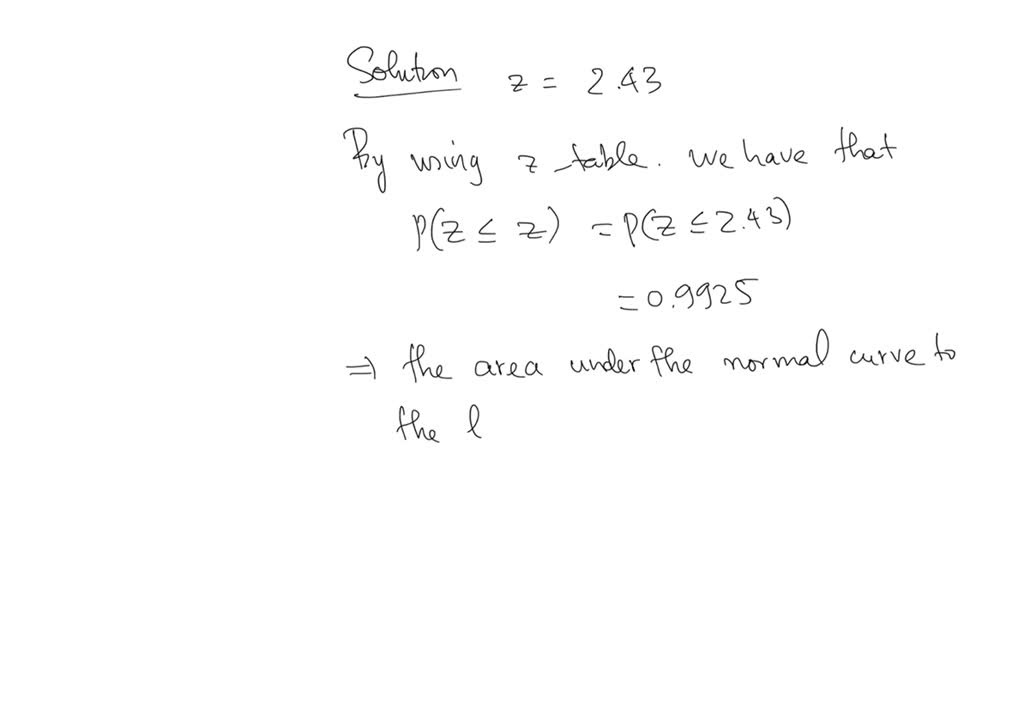 Solved Using The Standard Normal Distribution Table Find The Area 8229