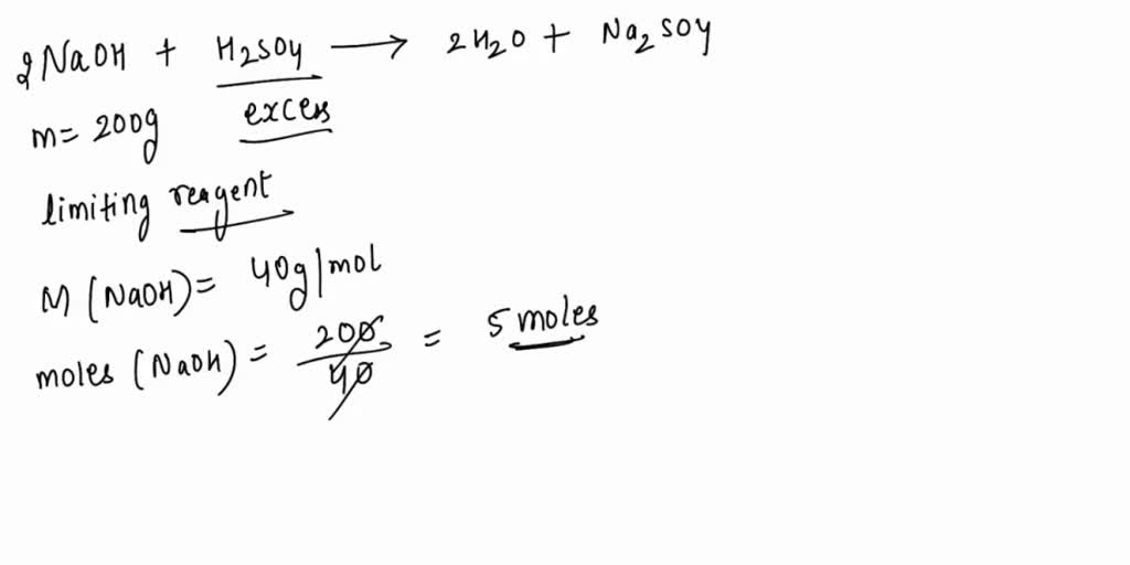 SOLVED: 1 . Using the following equation: 2 NaOH + H2SO4 4 2 H2O + Na2SO4 How many grams of ...