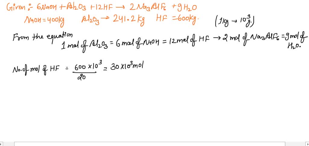 SOLVED: Cryolite (Na3AlF6) is used in the commercial production of ...