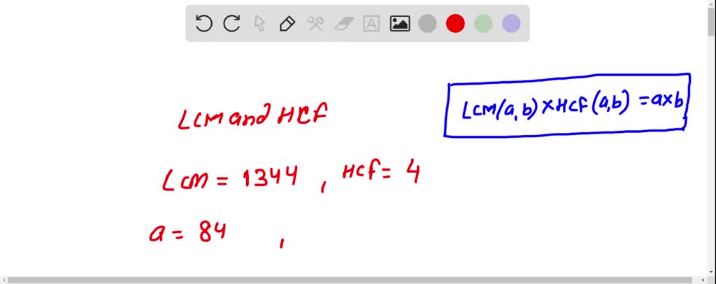 SOLVED: The LCM of two numbers is 1344 and their HCF is 4. If one of ...