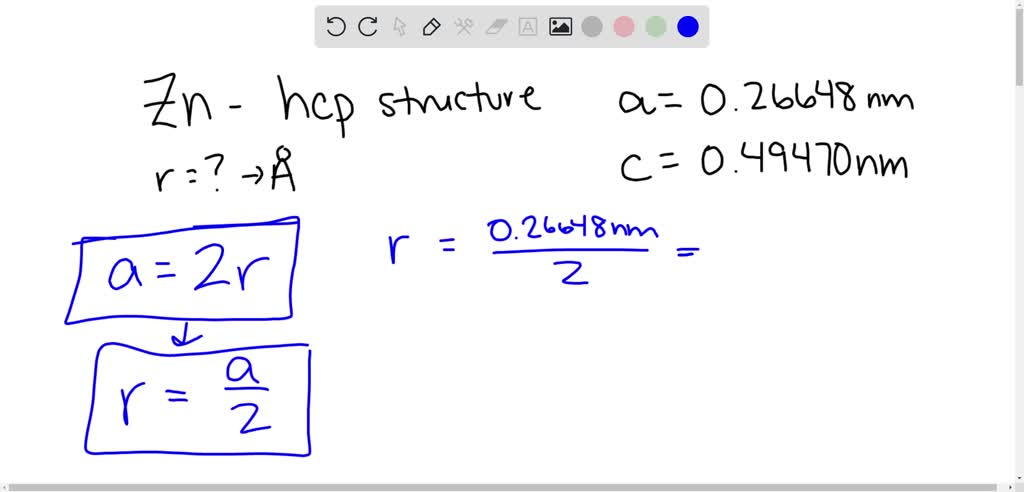 SOLVED: Zinc has the hexagonal close packed crystal structure. The ...