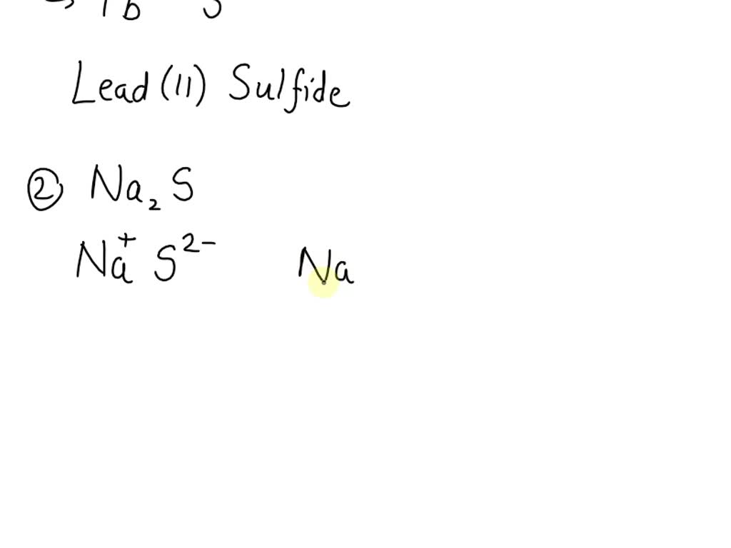 SOLVED: The name of the ionic compound PbS is lead(II) sulfide. The ...
