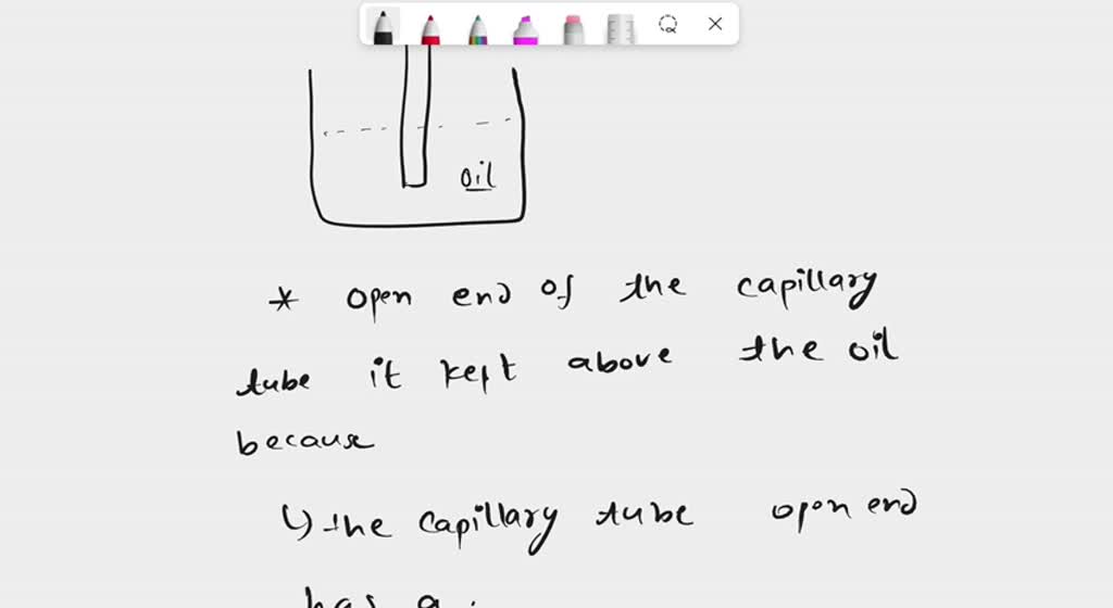 SOLVED: Why is the capillary tube placed such that the open end is ...