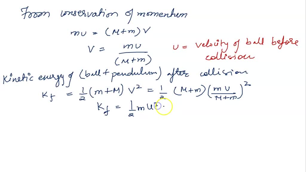 SOLVED: Is the collision between the ball and the pendulum elastic or ...